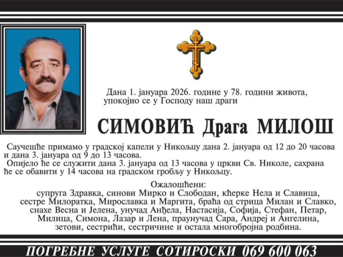Preminuo Simović Miloš | Radio Bijelo Polje